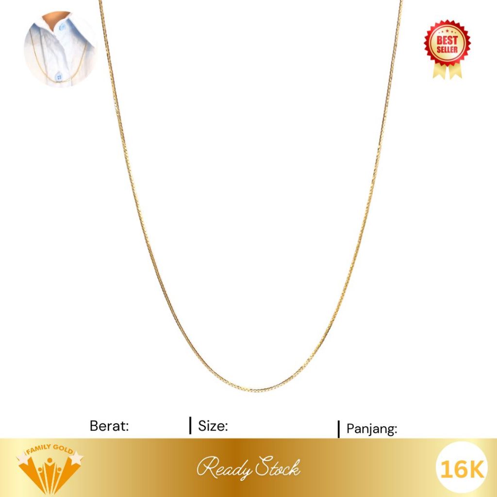 Kalung Emas Kadar 16K Model Stylish Italy Family Gold | Toko Emas Family