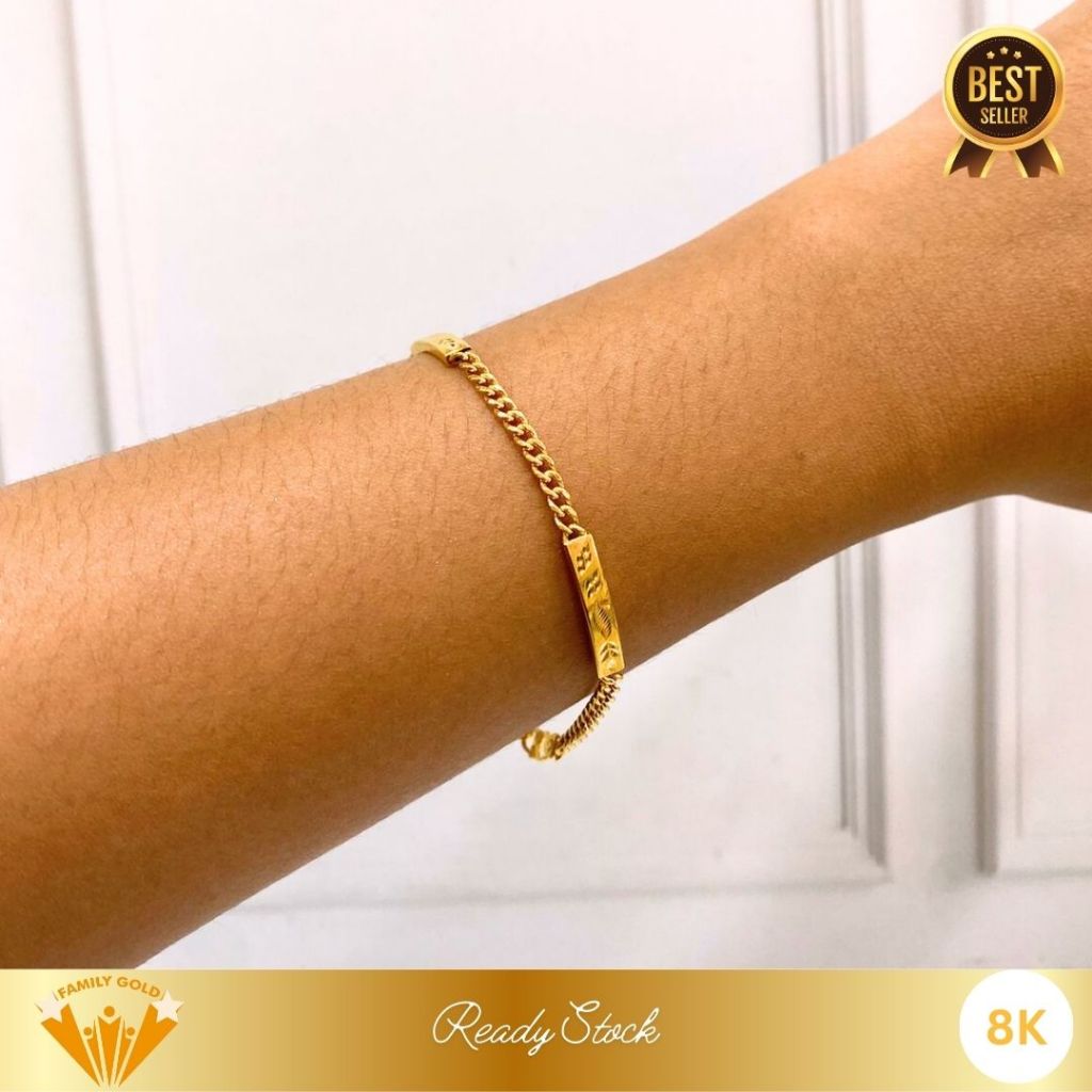 Gelang Emas Kadar 8K Model Reguler Plat Family Gold | Toko Emas Family