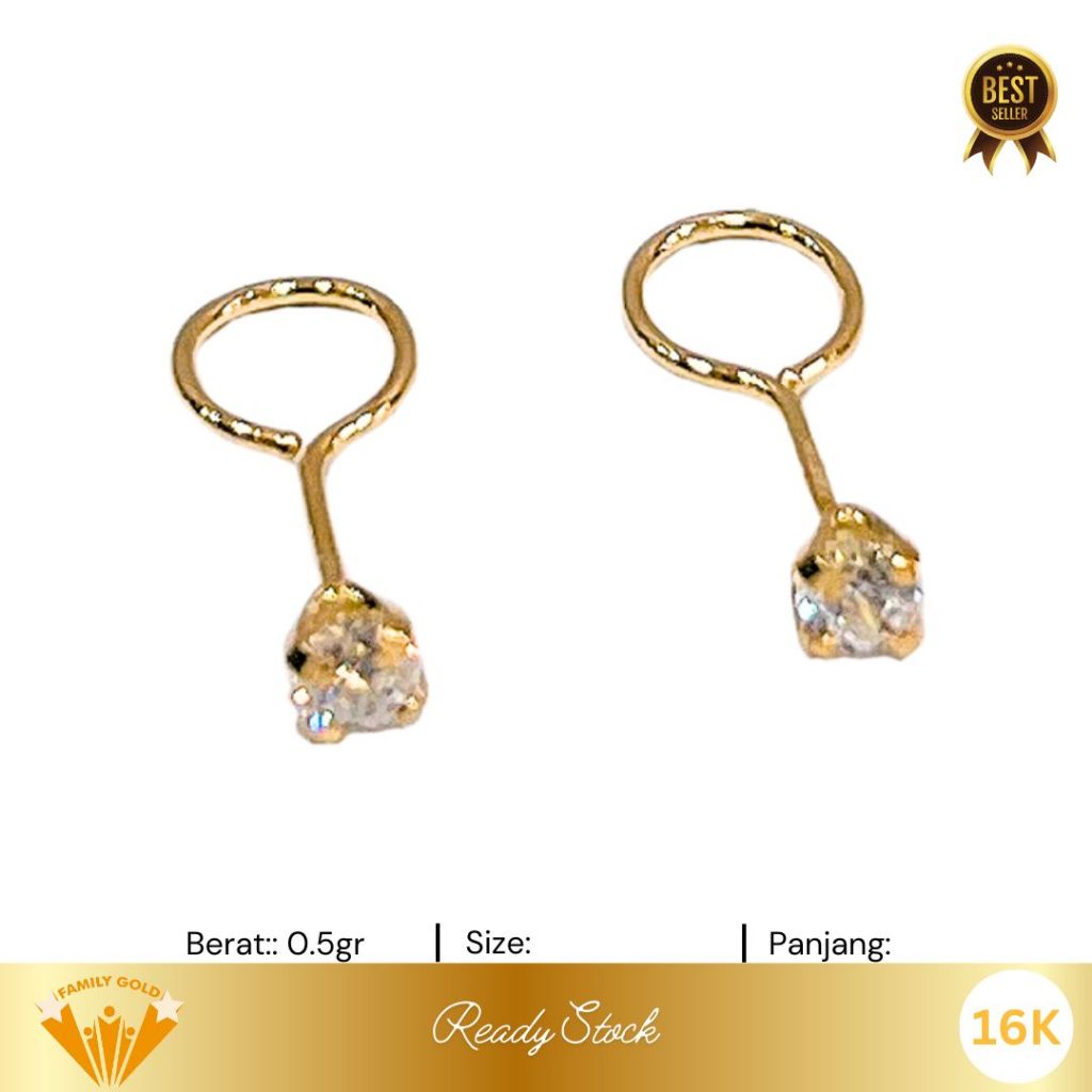 Anting Emas Kadar 16K Model Toge Claire Family Gold | Toko Emas Family
