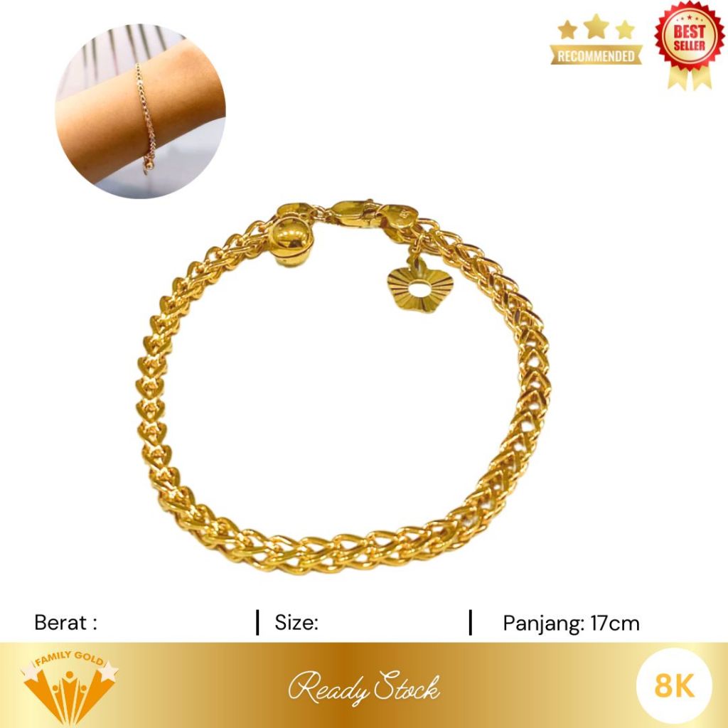 Gelang Emas Kadar 8K Model Luxury Flaminggo Family Gold | Toko Emas Family