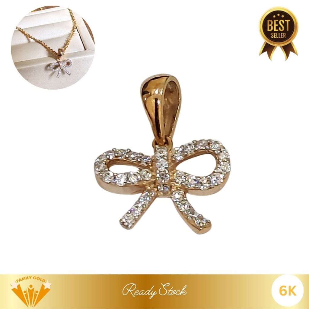 Liontin Emas Kadar 6K Model Coquette Ribbon Family Gold | Toko Emas Family