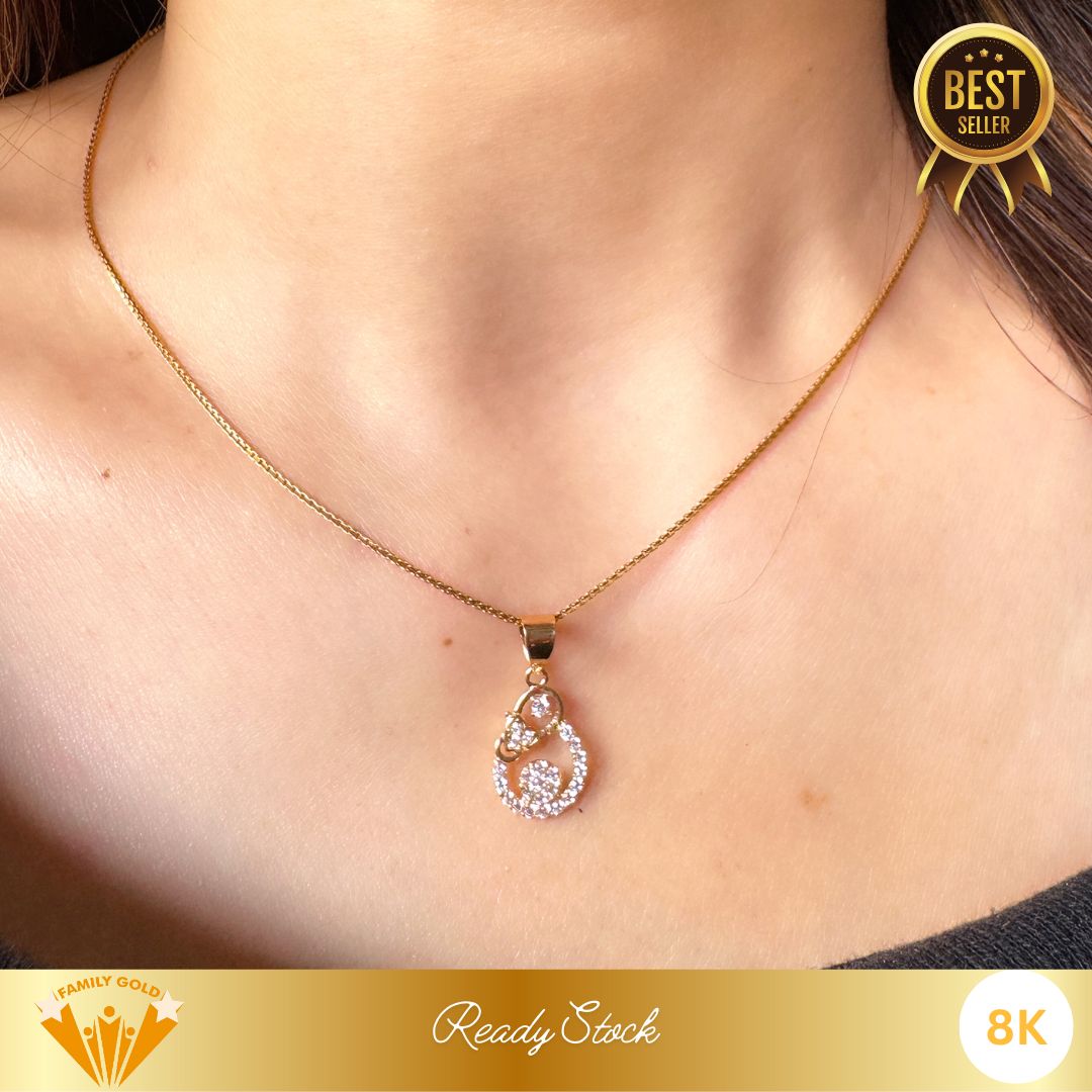 Liontin Emas Kadar 8K Model Oval Heart Matafull Family Gold | Toko Emas ...
