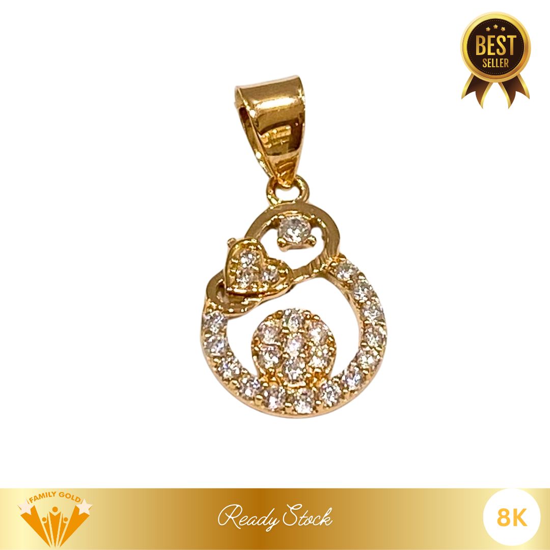 Liontin Emas Kadar 8K Model Oval Heart Matafull Family Gold | Toko Emas ...