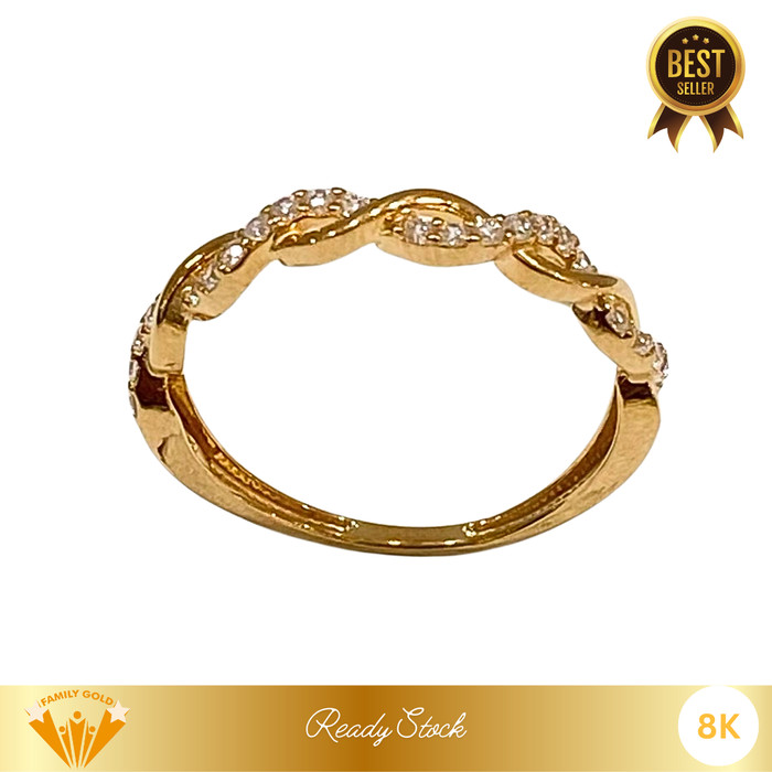 Cincin Emas Kadar 8K Model Wave Eternity Family Gold | Toko Emas Family