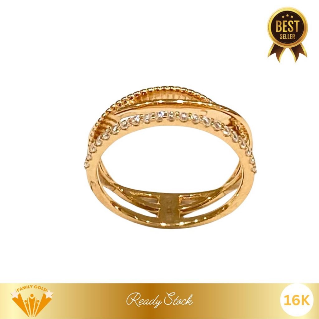 Cincin Emas Kadar 16K Model Wave Layer Family Gold | Toko Emas Family
