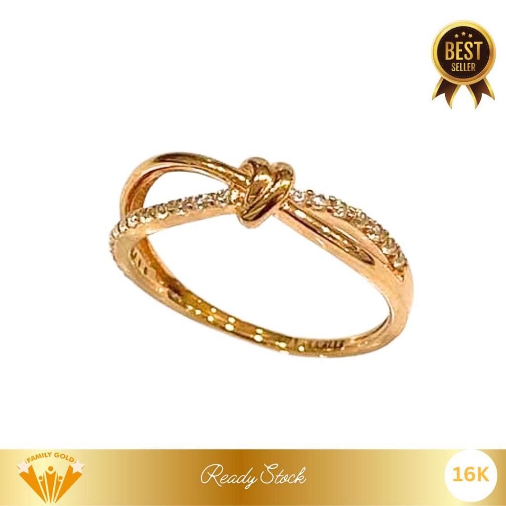 Cincin Emas Kadar 16K Model Wave X Knot Family Gold | Toko Emas Family